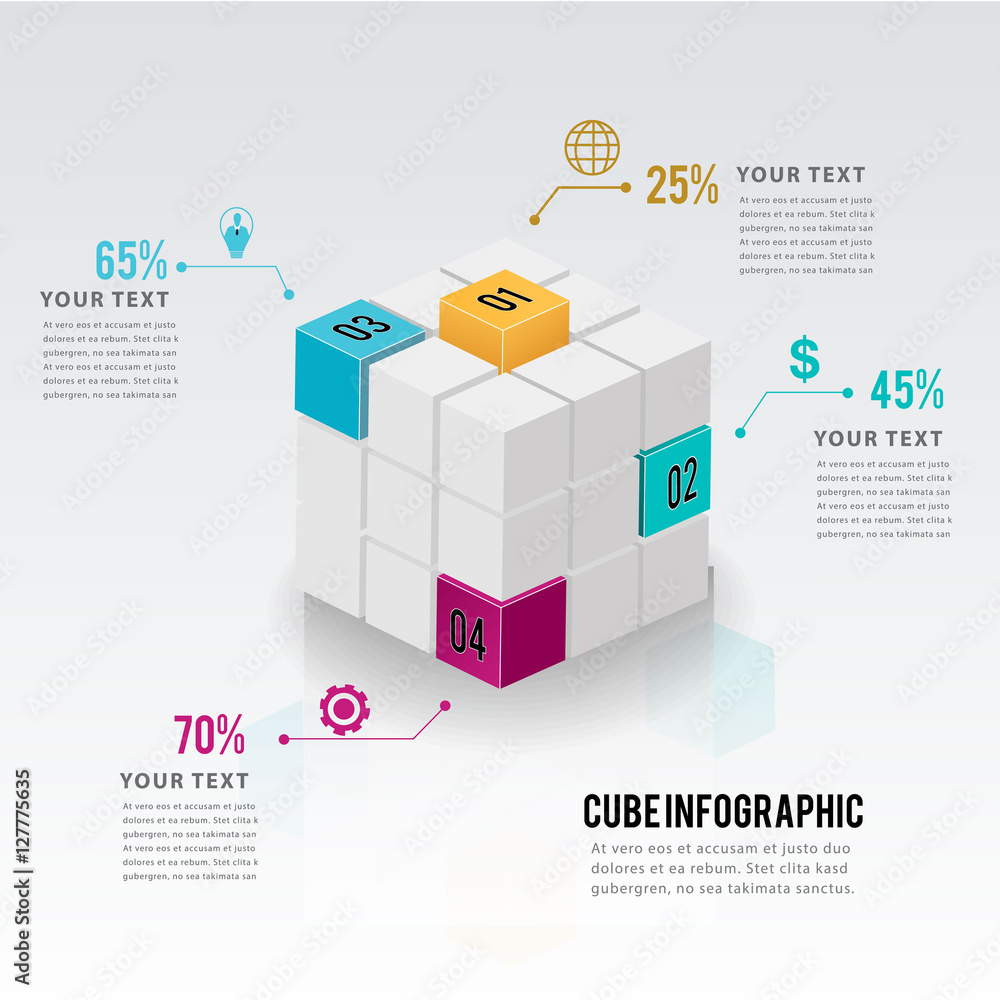 Abstract 3D Modern template vector cubic infographic.can used for ...