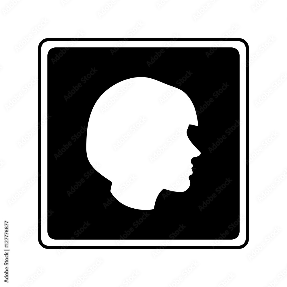 Man head profile icon. Male avatar person and people theme. Isolated ...