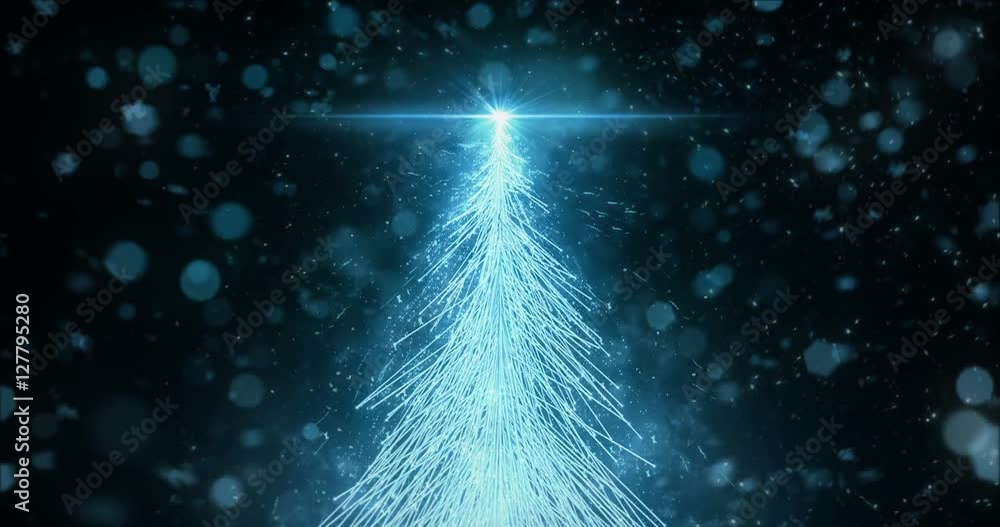 Animated Christmas Fir Tree Star background seamless loop in 4k ...