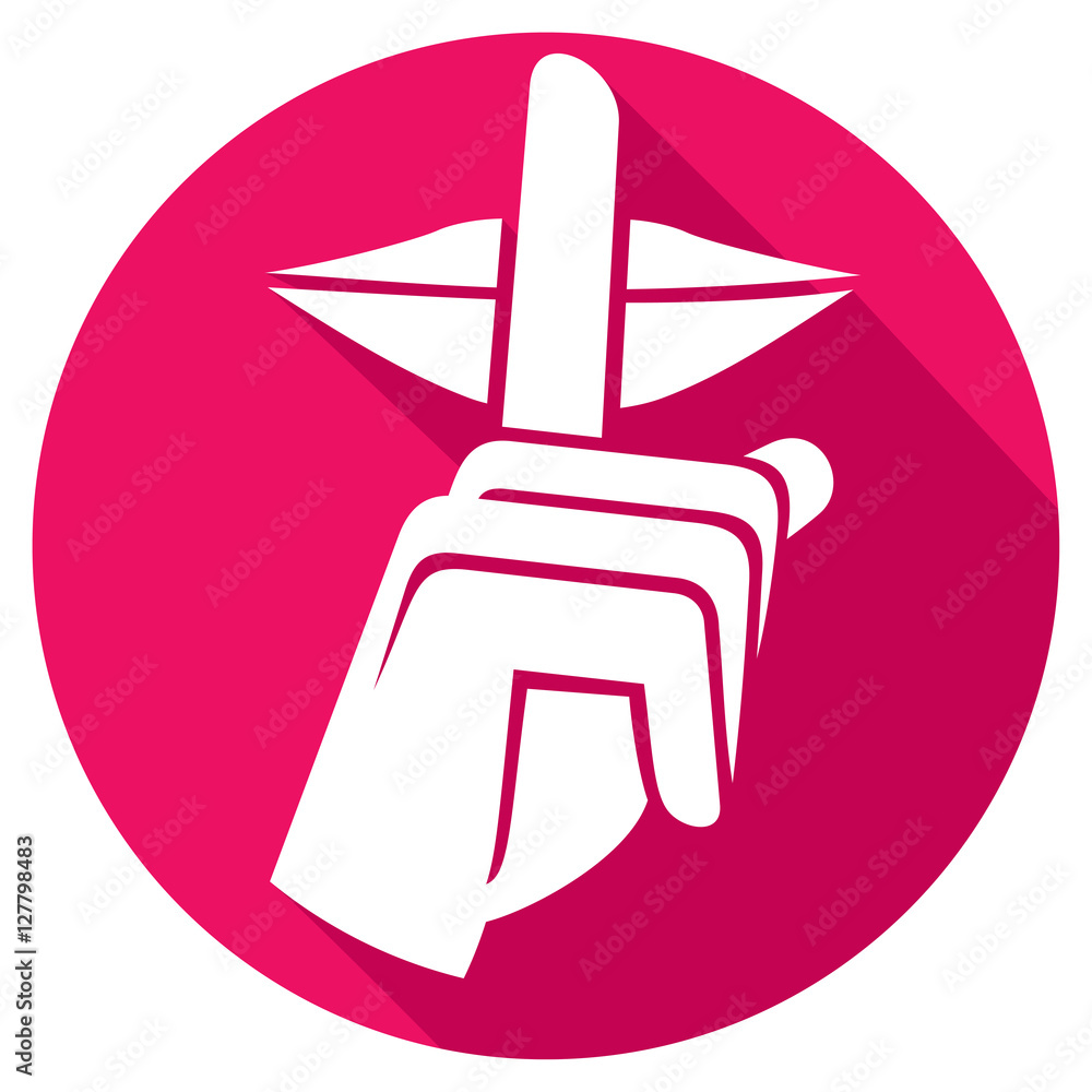 hand making silence sign flat icon Stock Vector | Adobe Stock