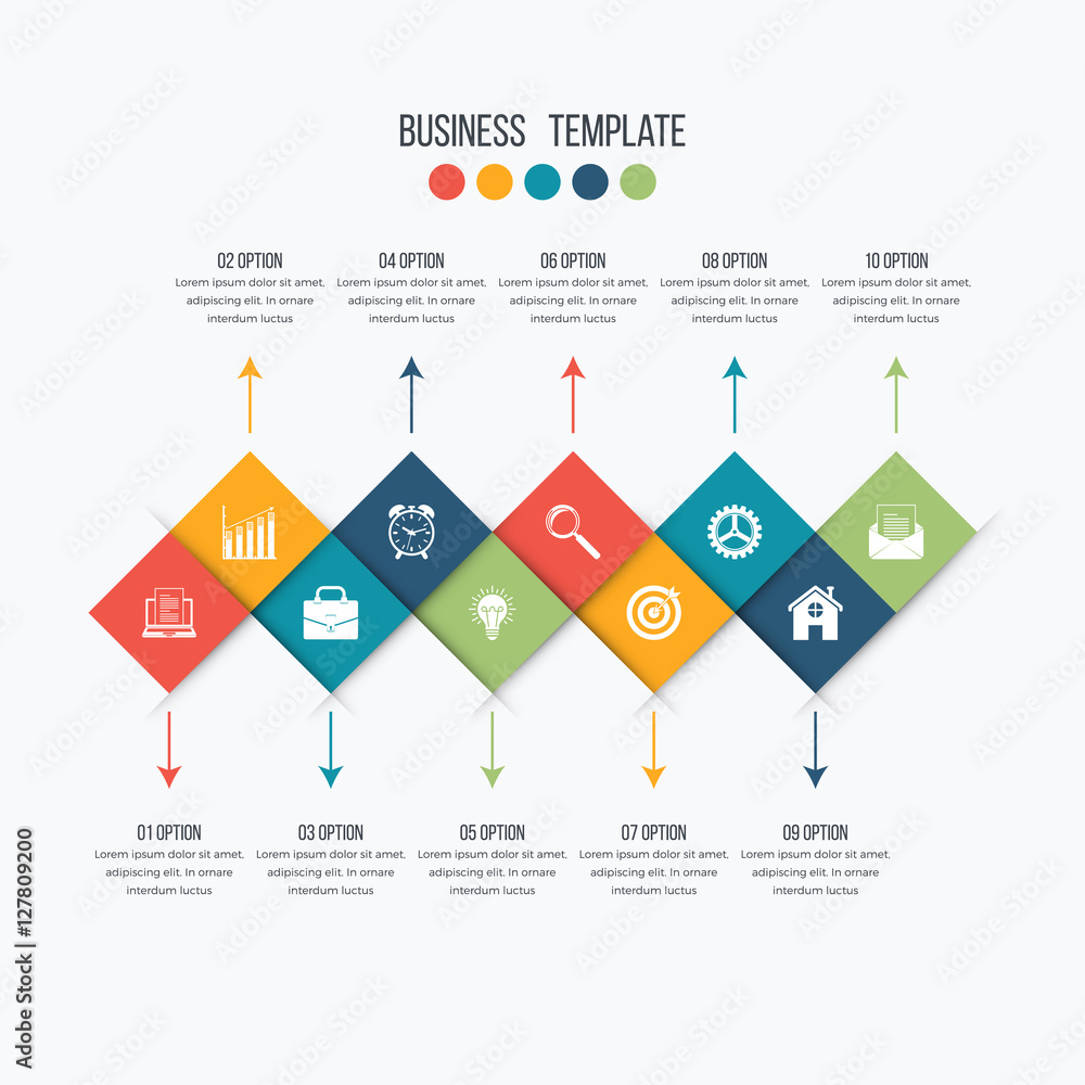 Vector infographic design 10 options Stock Vector | Adobe Stock