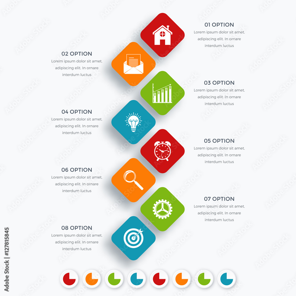 Vector square infographics with icons. Stock Vector | Adobe Stock