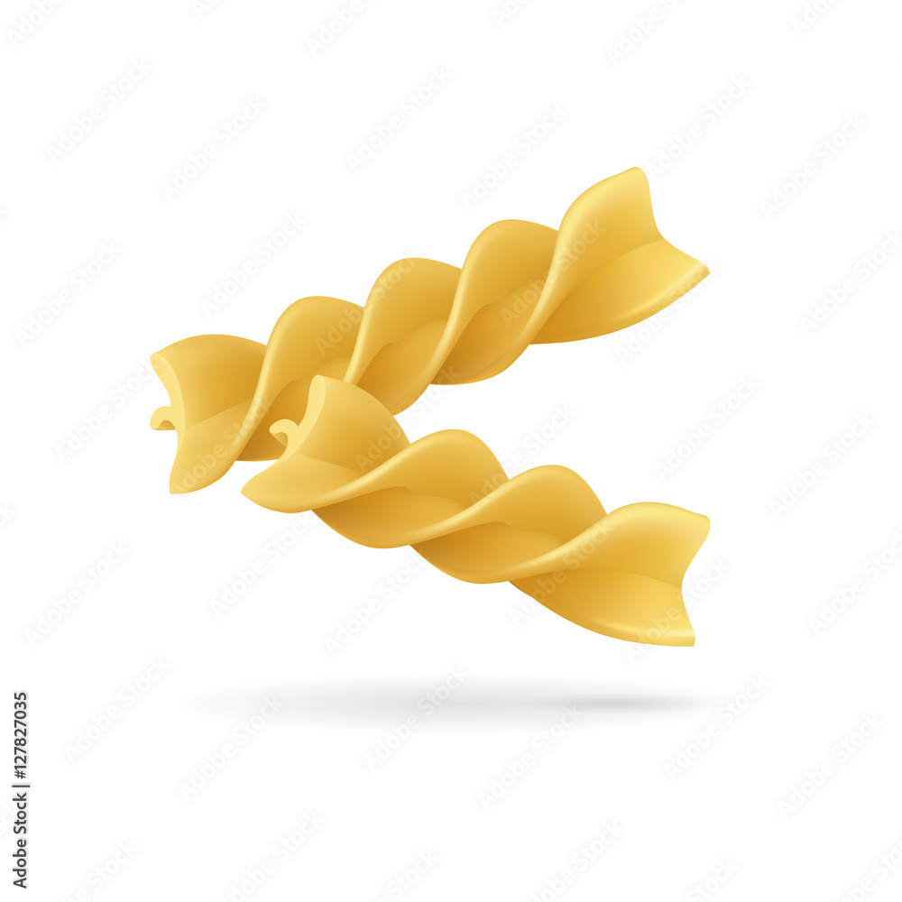 Icon of fusilli pasta. Food is symbol of italian cuisine menu. Cartoon ...