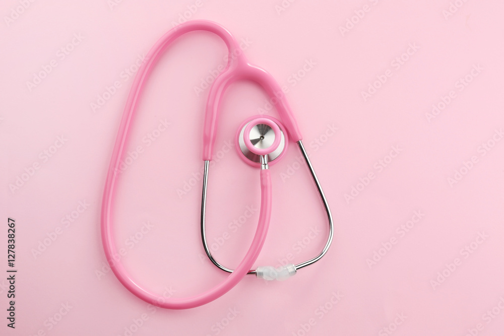 Pink stethoscope on pink background Stock Photo | Adobe Stock