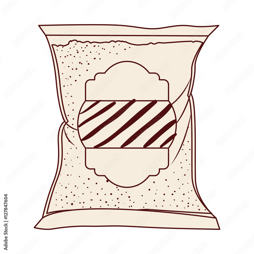 Sugar bag icon. Dessert sweet candy food and organic theme. Isolated ...