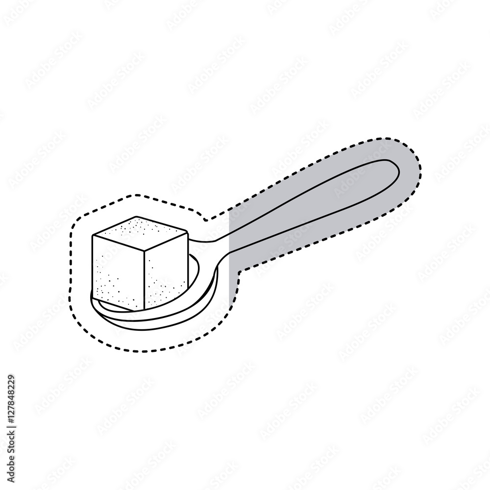 Sugar and spoon icon. Dessert sweet candy food and organic theme ...