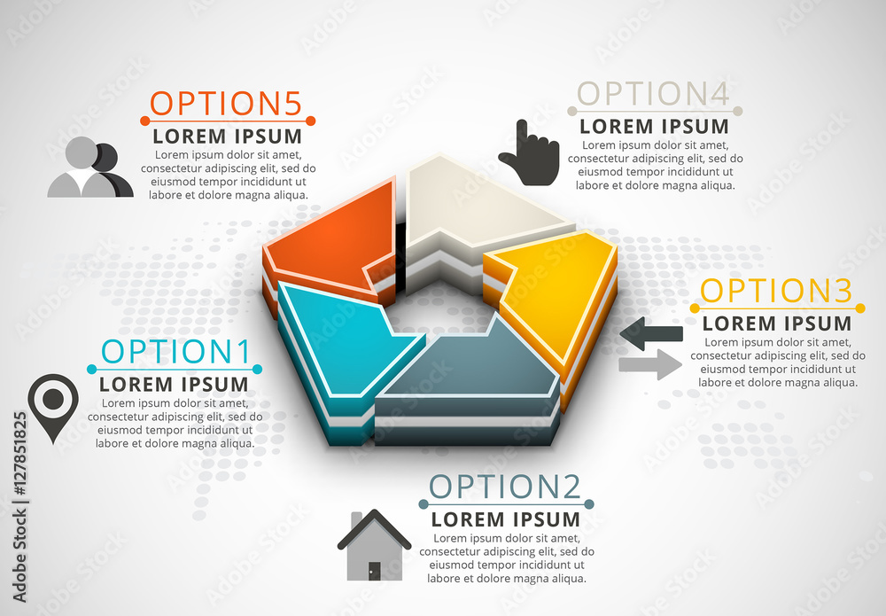 Infographic with Arrow Blocks Element 1 Stock Template | Adobe Stock