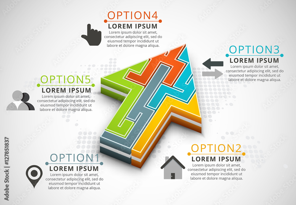 Infographic with Arrow Blocks Element 2 Stock Template | Adobe Stock