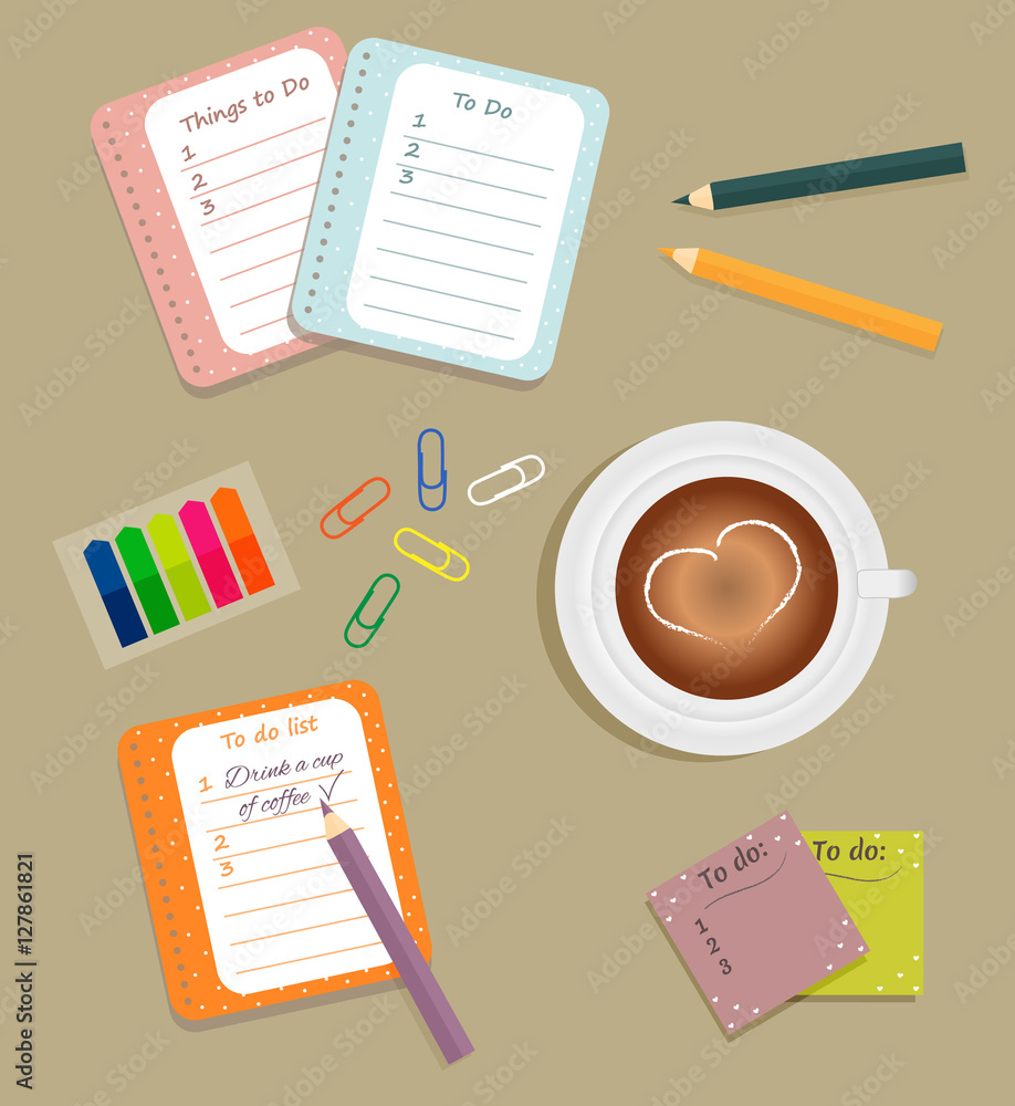 Stationery: The sheets of the planner in a cute polka dots. To Do Lists ...