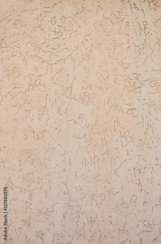 Concrete wall texture with colored plaster. Beautiful design facade ...