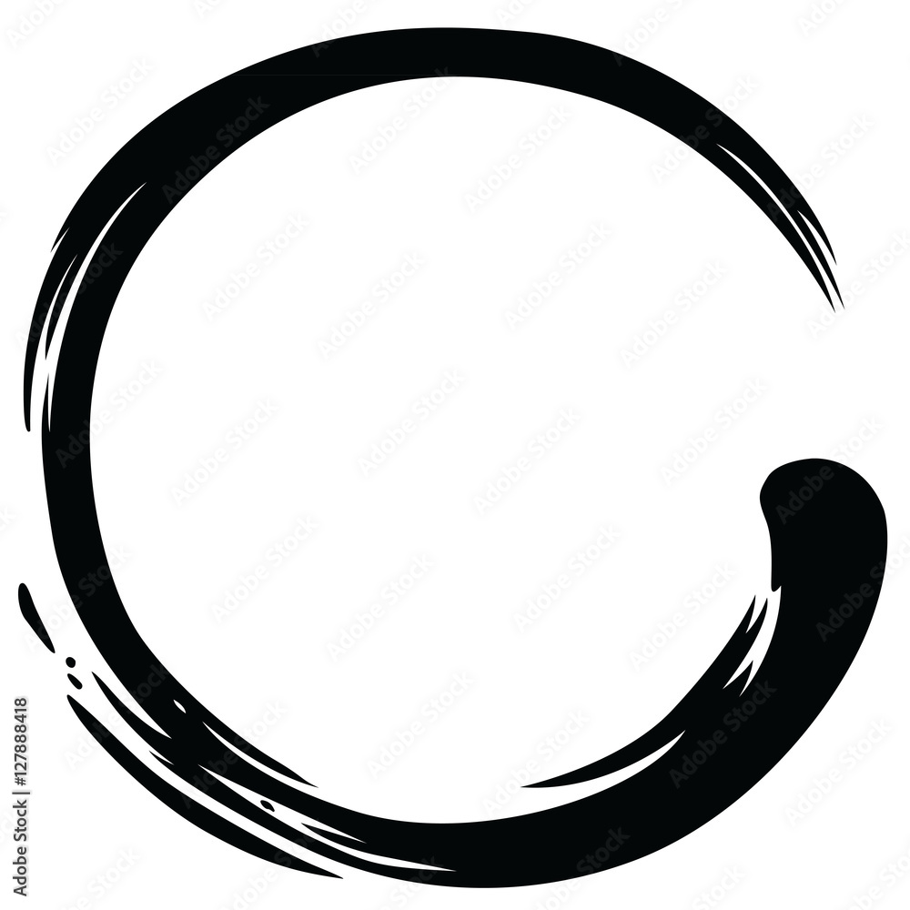 Zen Circle Enso Japanese Paint Brush Vector Illustration Stock Vector ...