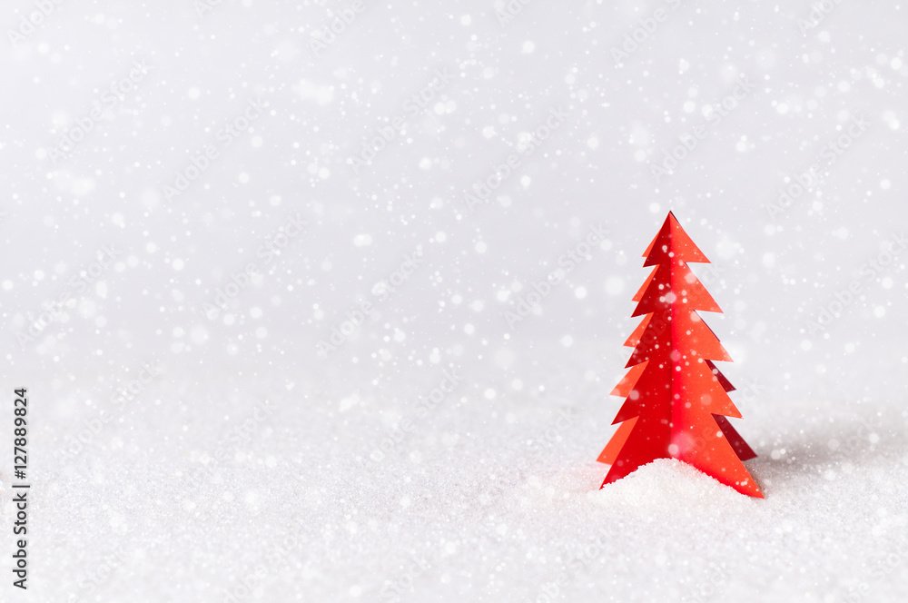 paper Christmas tree white background Stock Photo | Adobe Stock