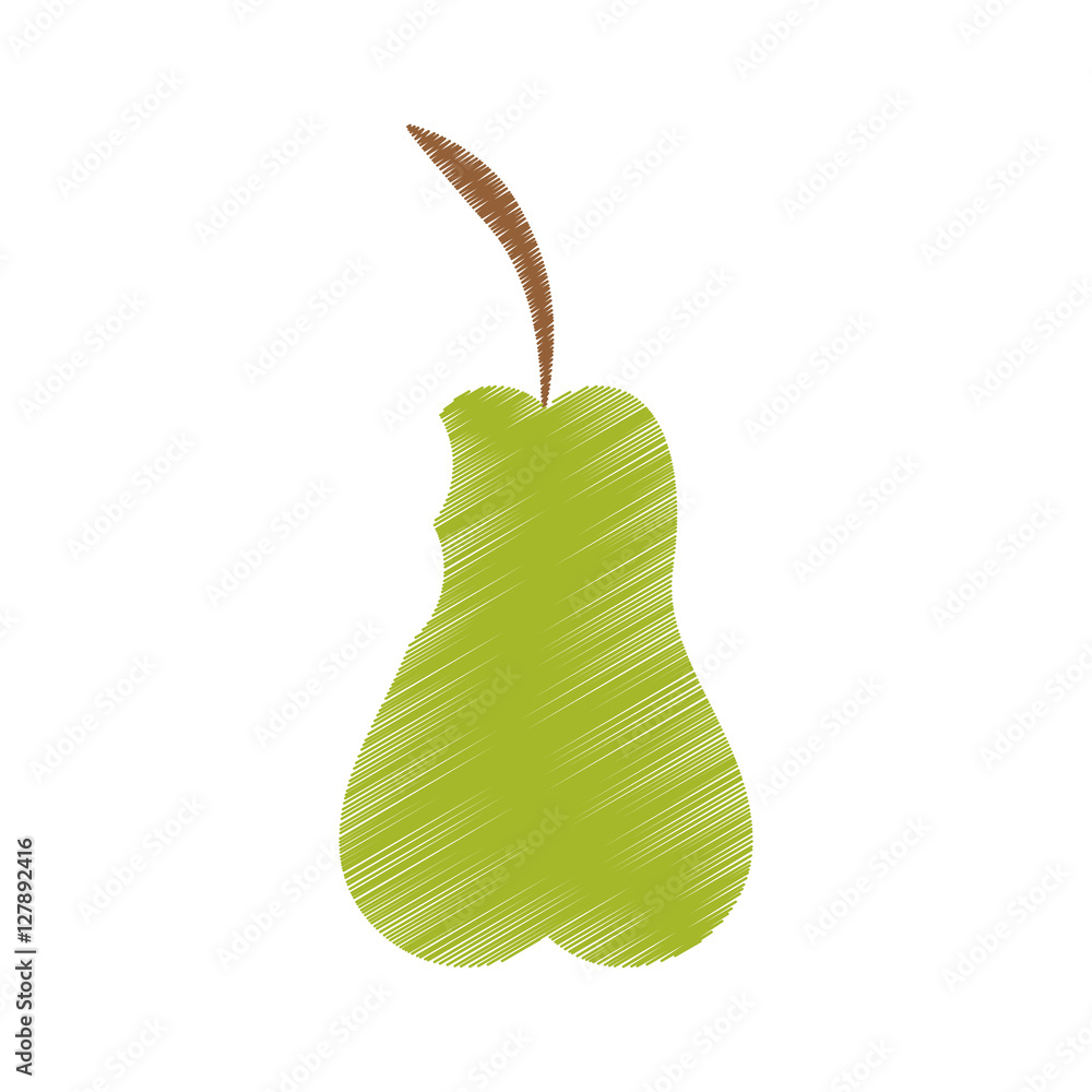 hand colored drawing pear bite icon vector illustration eps 10 Stock ...