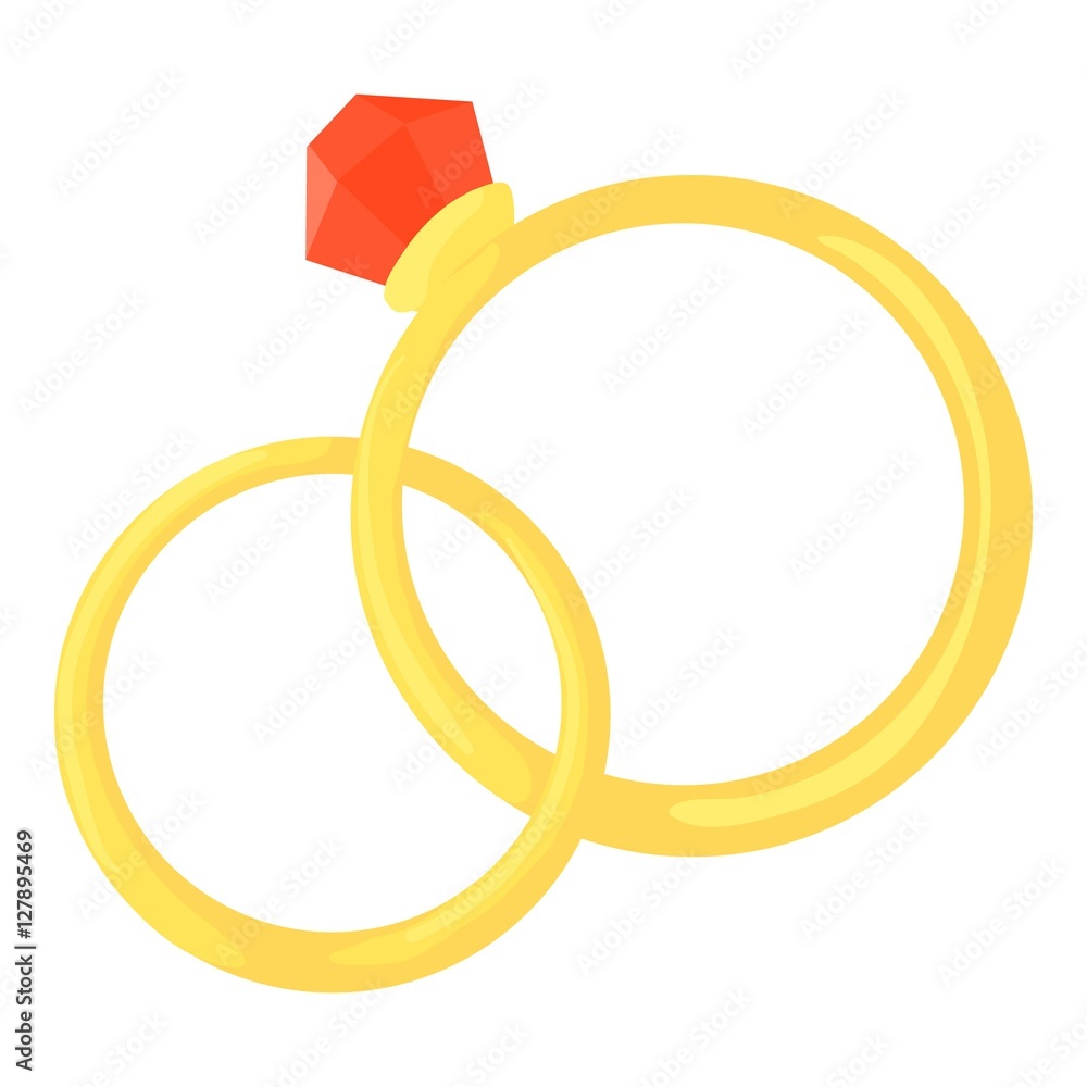 Wedding rings icon. Cartoon illustration of wedding rings vector icon ...