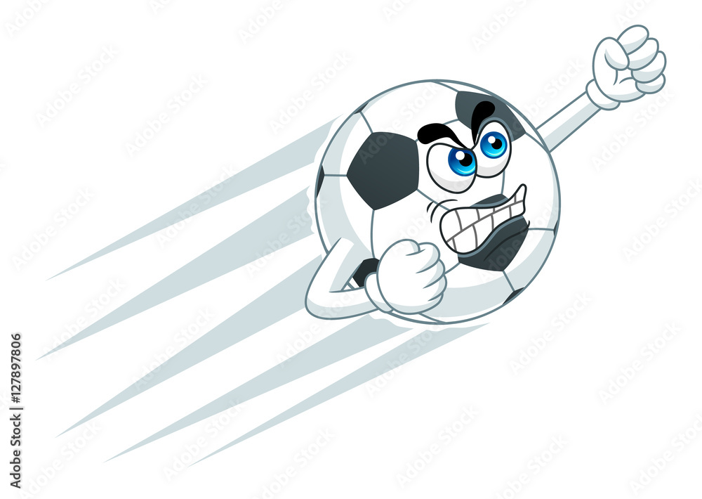Angry soccer ball Stock Vector | Adobe Stock