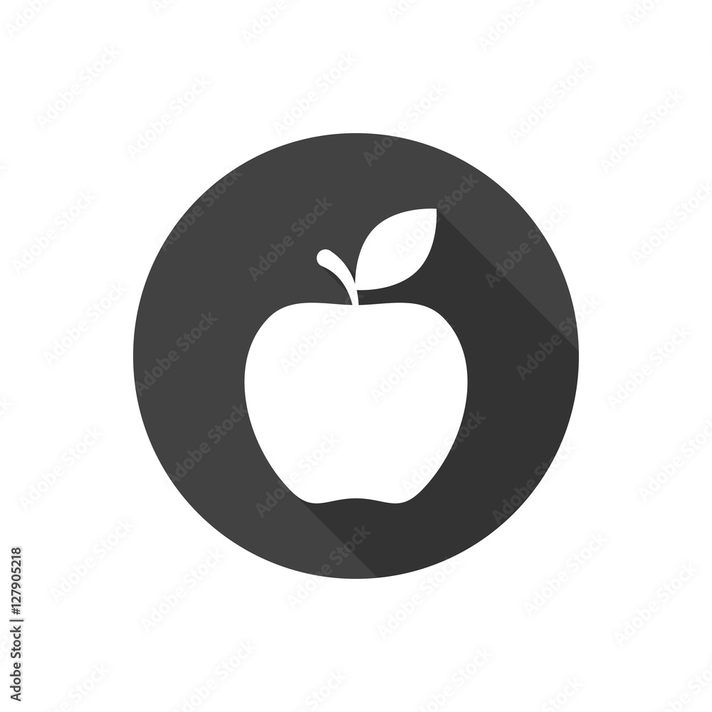 Apple logo badge, label or emblem, vector isolated black symbol. Stock ...