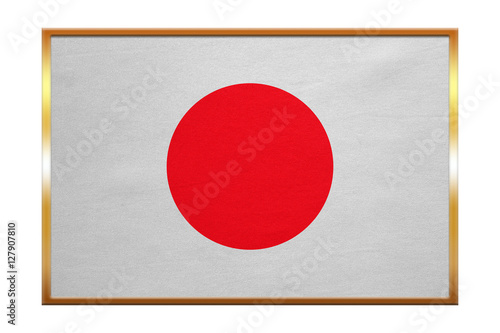 Flag of Japan , golden frame, fabric texture Stock Illustration | Adobe ...