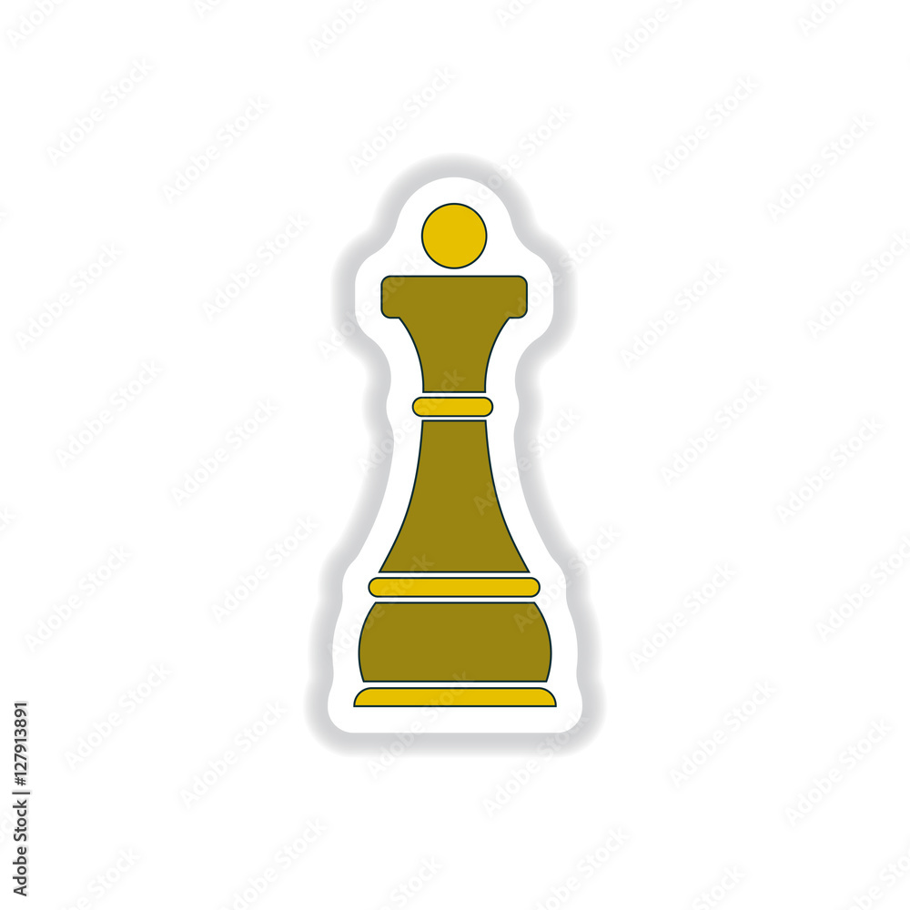 Vector illustration in paper sticker style Chess queen Stock Vector ...