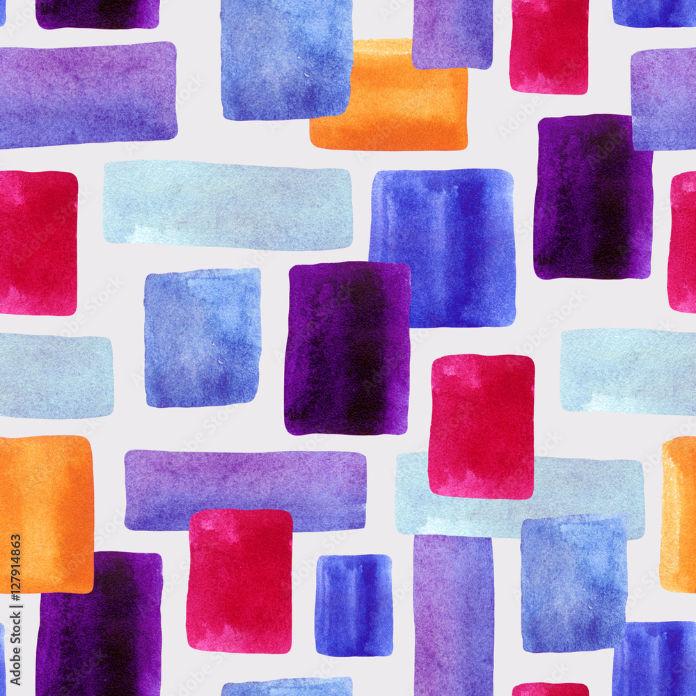Watercolor rectangles with paper texture bacground. Stock Illustration ...