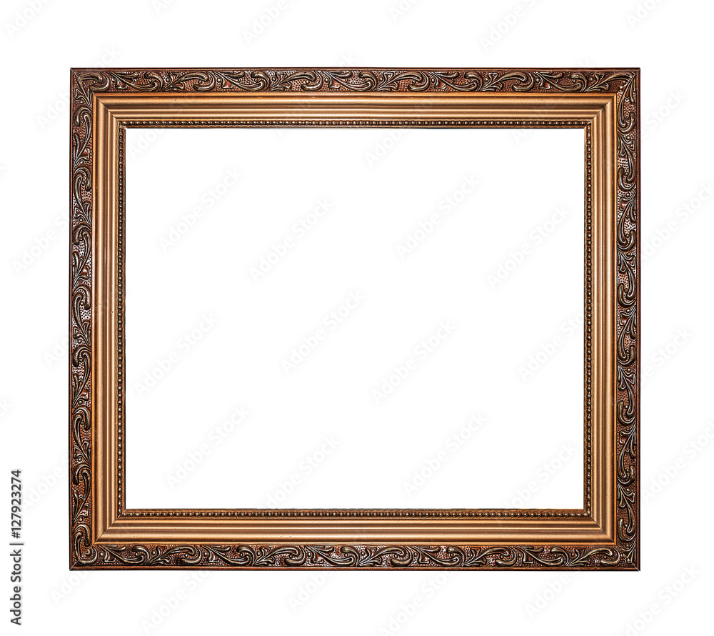 Gold color picture frame. Stock Photo | Adobe Stock
