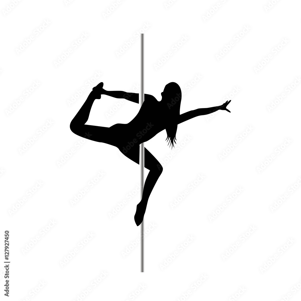 Pole dance girls. vector silhouettes icon Stock Vector | Adobe Stock