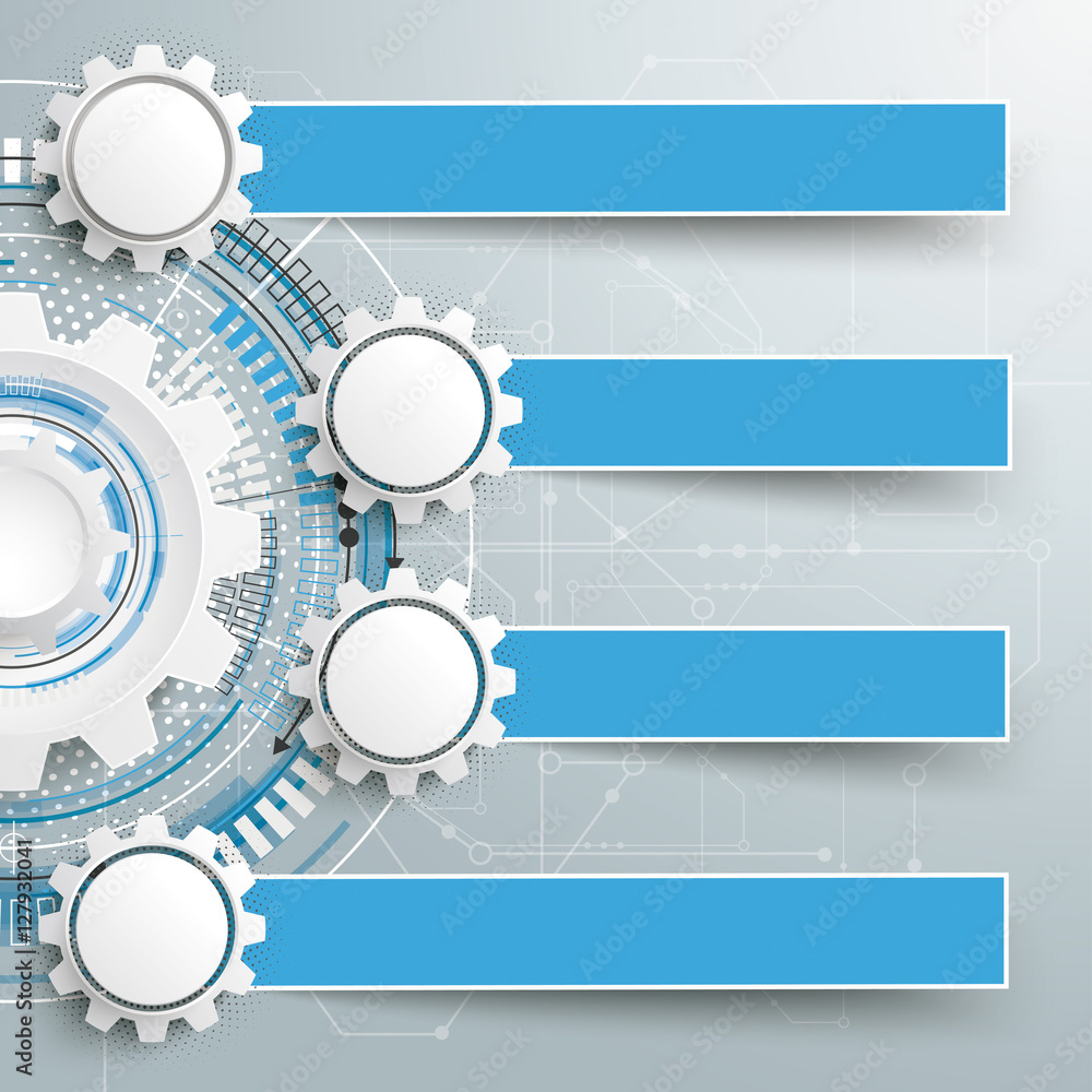 Infographic Schematic 4 Gears Banners Construction Stock Vector | Adobe ...