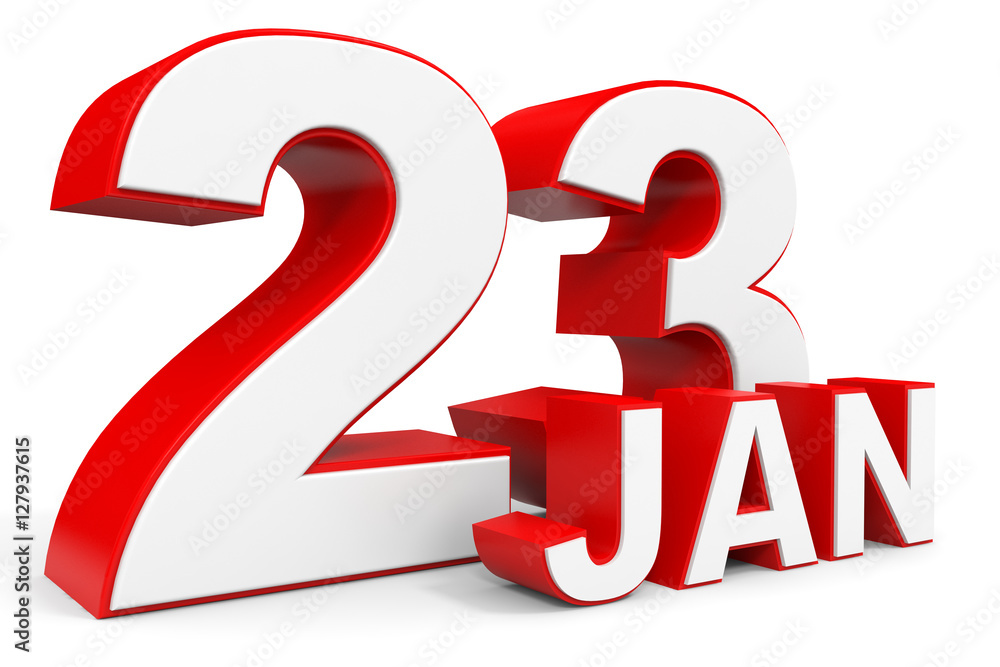 January 23. 3d text on white background. Stock Illustration | Adobe Stock