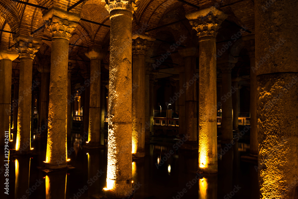 .Basilica Cistern in Istanbul 's historic , underground reservoir ...