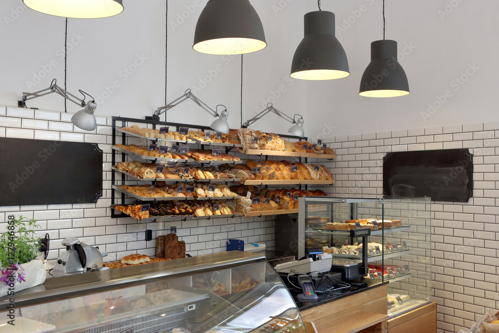 Grocery store with bread and pastry Stock Photo | Adobe Stock