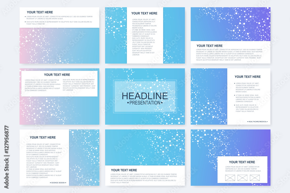 Big set of vector templates for presentation slides. Modern graphic ...