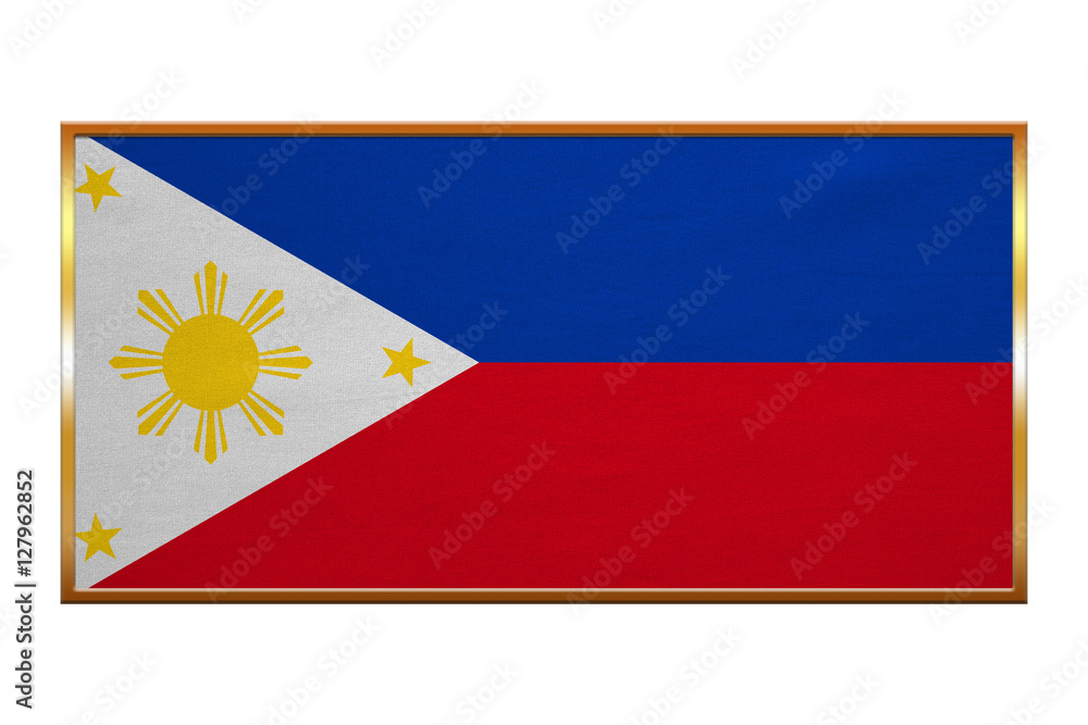 Flag of the Philippines, golden frame, textured Stock Photo | Adobe Stock