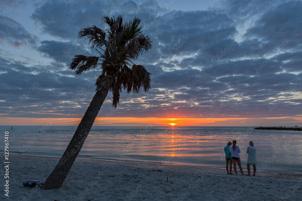 Sunsets On The Beach With People