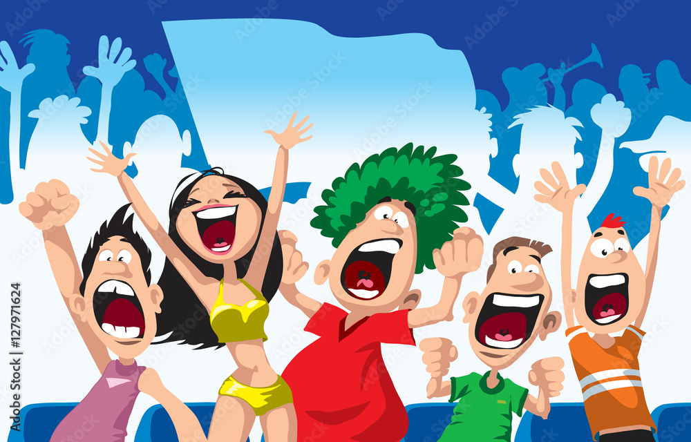 Animated Cheering Fans Clip Art