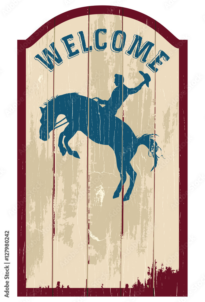 Vintage Rodeo Welcome Sign Stock Vector | Adobe Stock