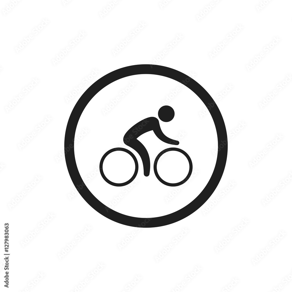 Bicycle lane sign. Sign bicycle path icon in black circle. Rules of the ...