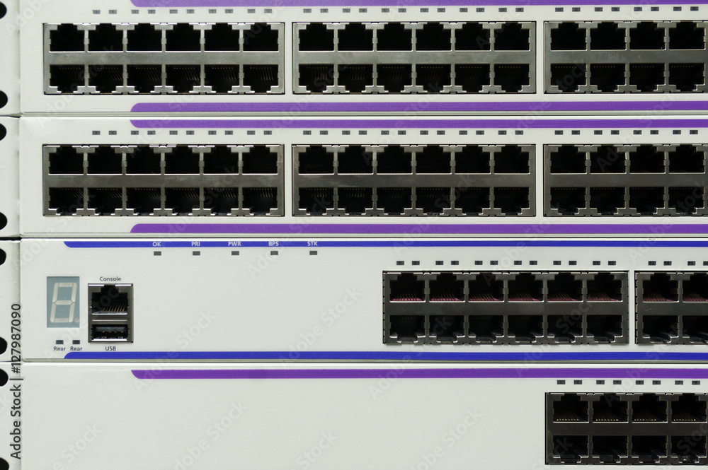Core switch technology in network room place Stock-Foto | Adobe Stock