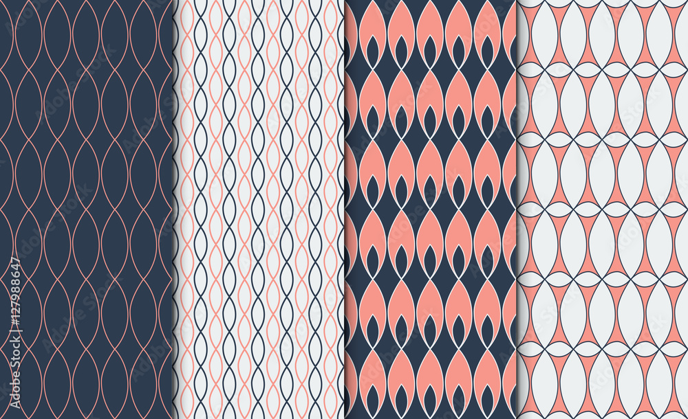 Collection of simple geometric pattern textures. Set of 4 backgrounds ...