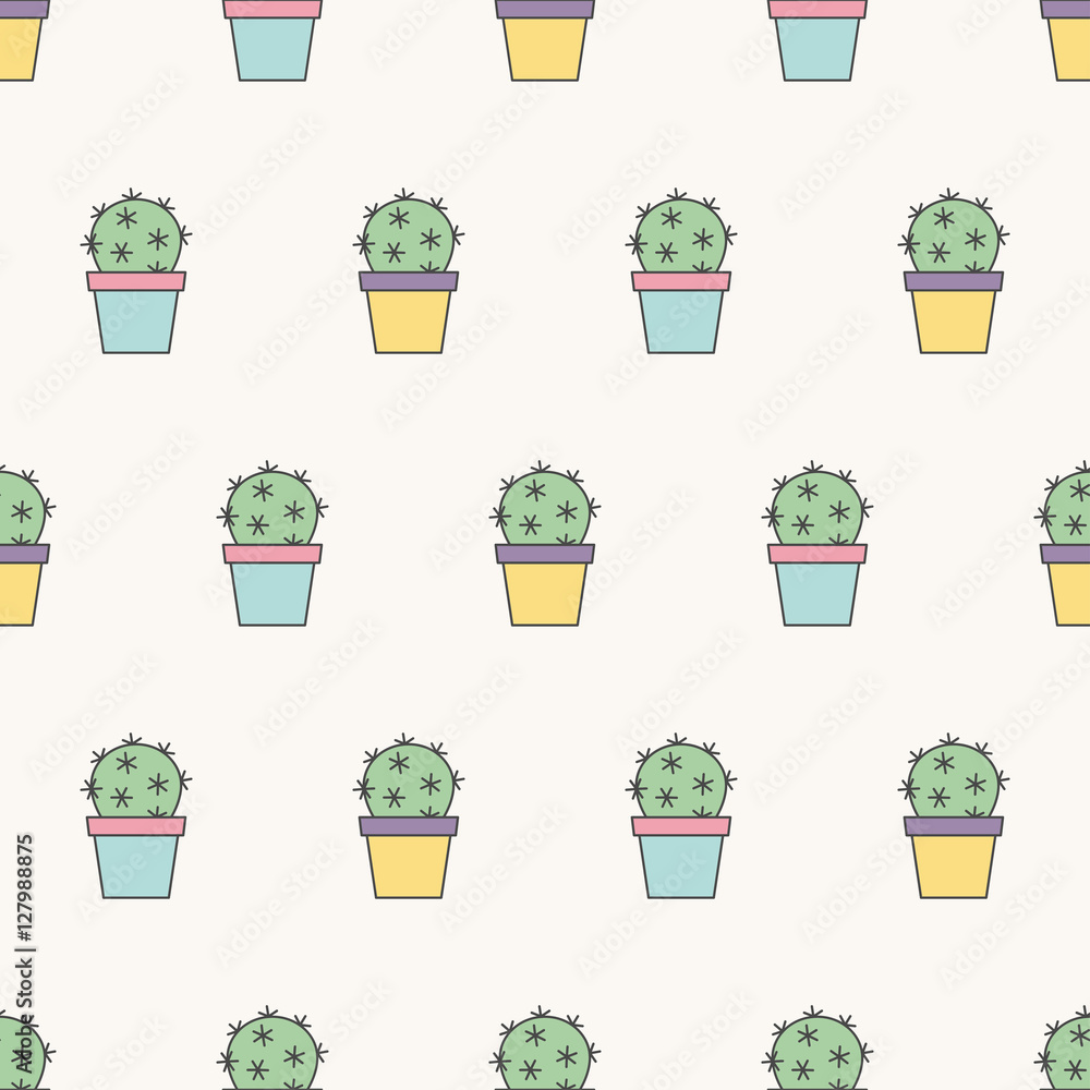 Seamless pattern background with pastel cactus design Stock Vector ...