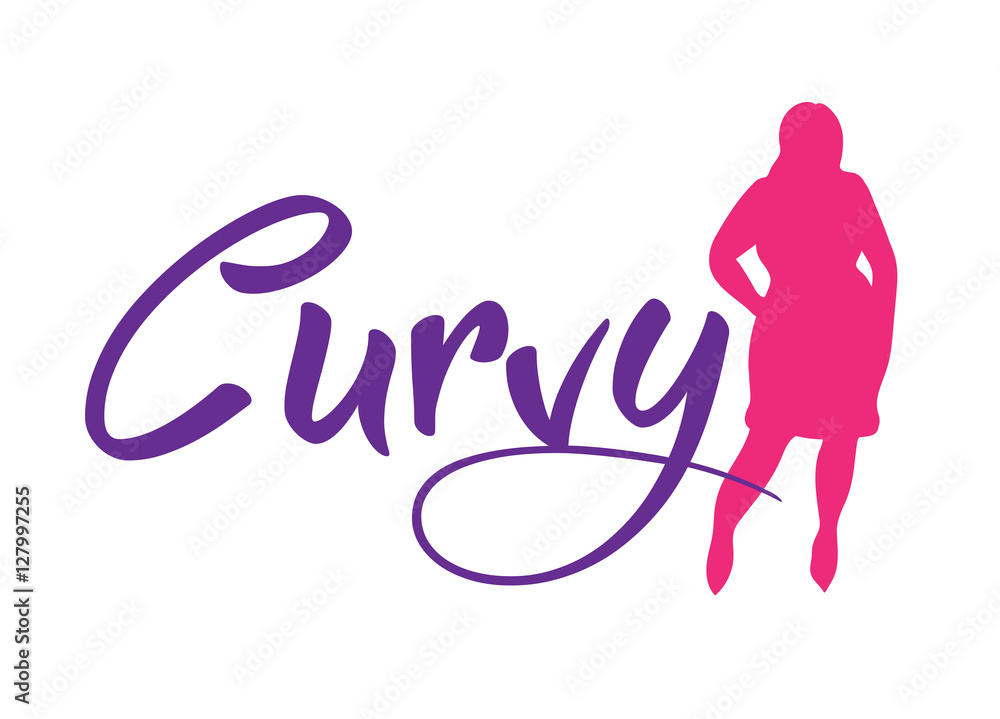 Logo plus size woman. Curvy woman symbol, logo. Vector illustration ...