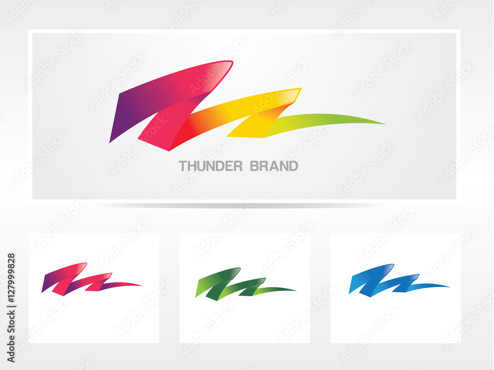 thunder logo Stock Vector | Adobe Stock