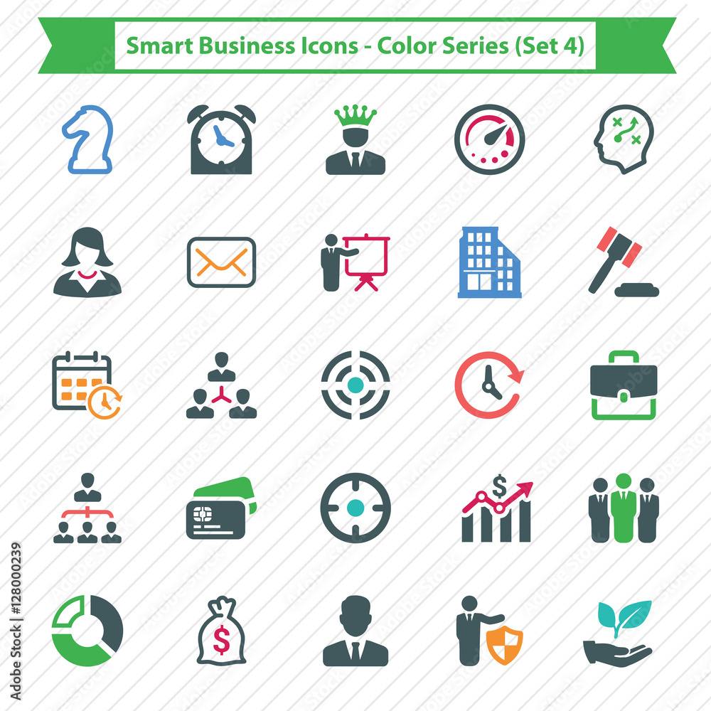 Smart Business Icons - Color Series (Set 4) vector de Stock | Adobe Stock