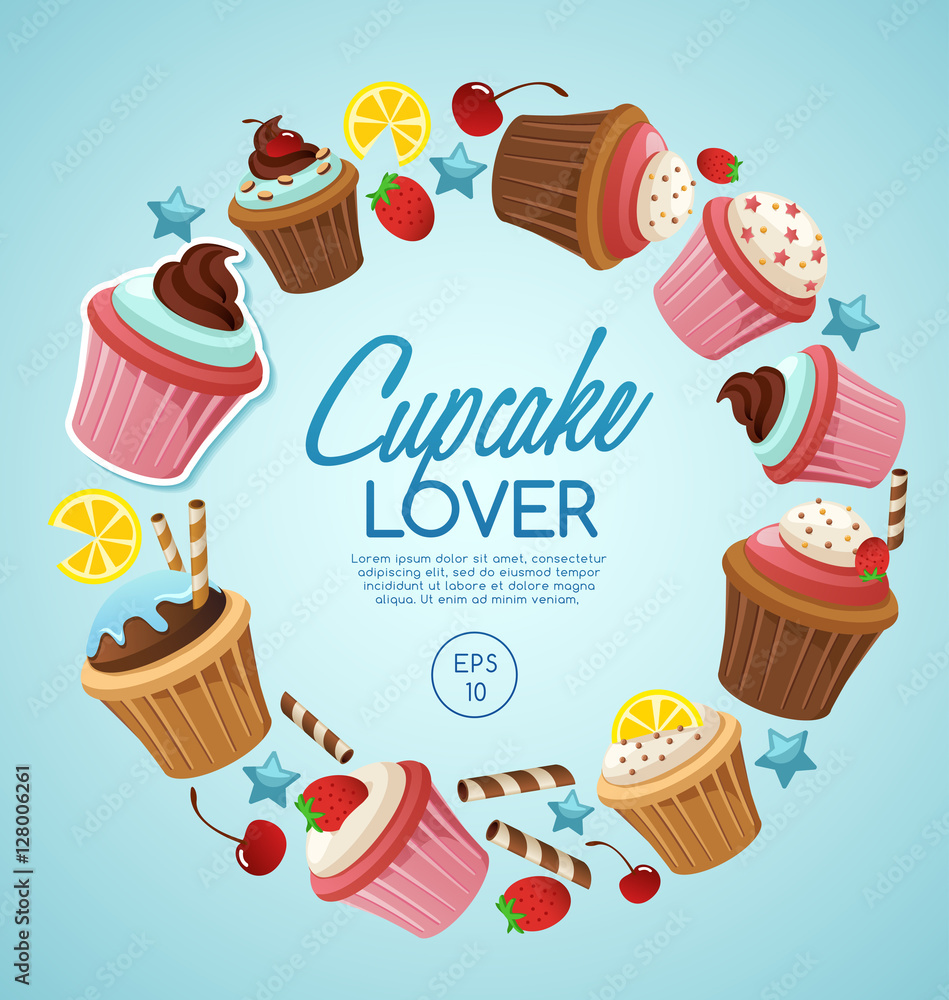 Cupcake Elements : Vector Illustration Stock-Vektorgrafik | Adobe Stock