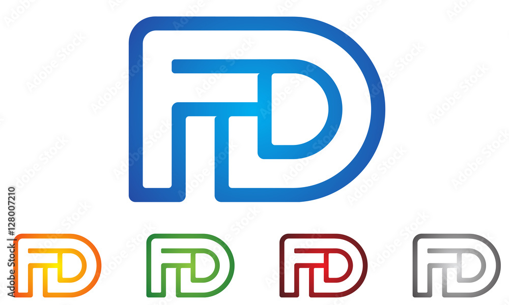 F D letter, F d logo vector Stock-Vektorgrafik | Adobe Stock
