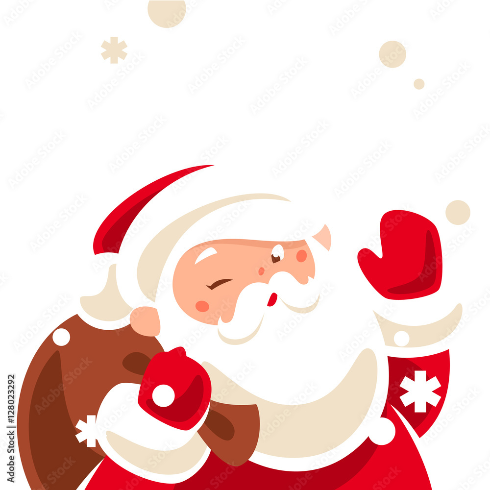 Santa winking. Christmas character isolated on white background Stock ...
