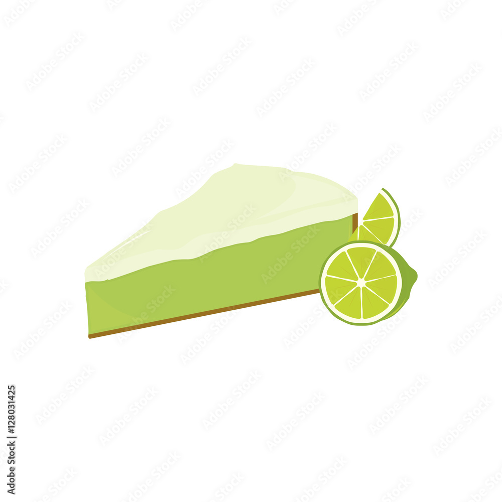 Key lime pie slice 1 Stock Vector | Adobe Stock