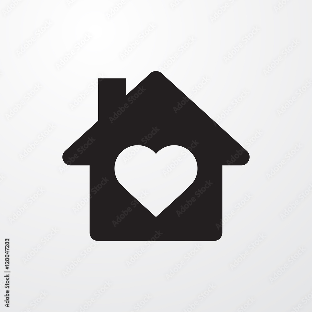 house with heart icon illustration Stock Vector | Adobe Stock