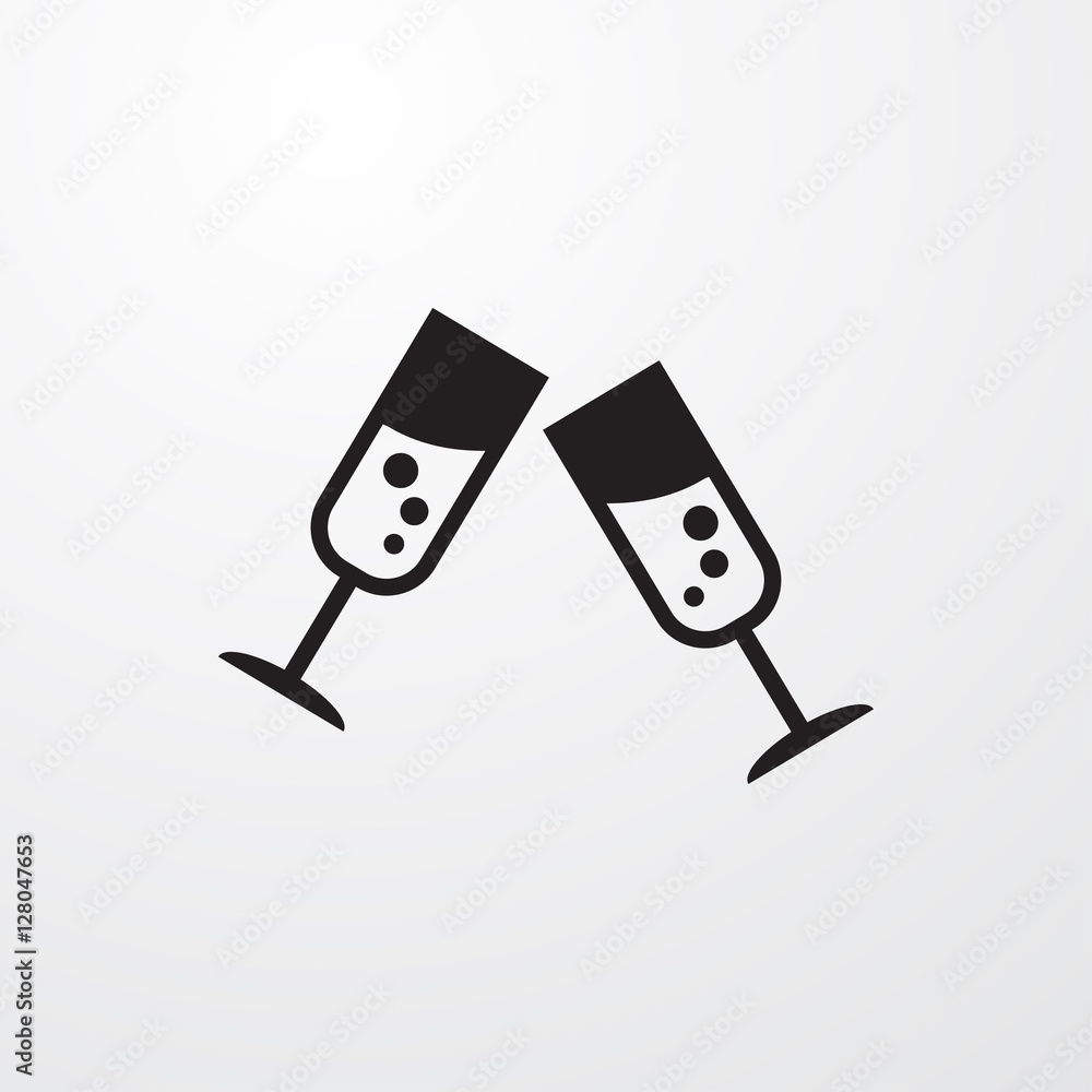 glasses clink icon illustration Stock Vector | Adobe Stock