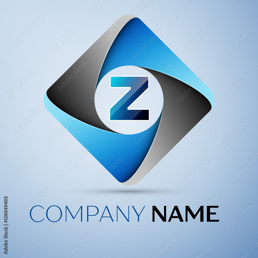 Letter Z vector logo symbol in the colorful rhombus. Vector template ...
