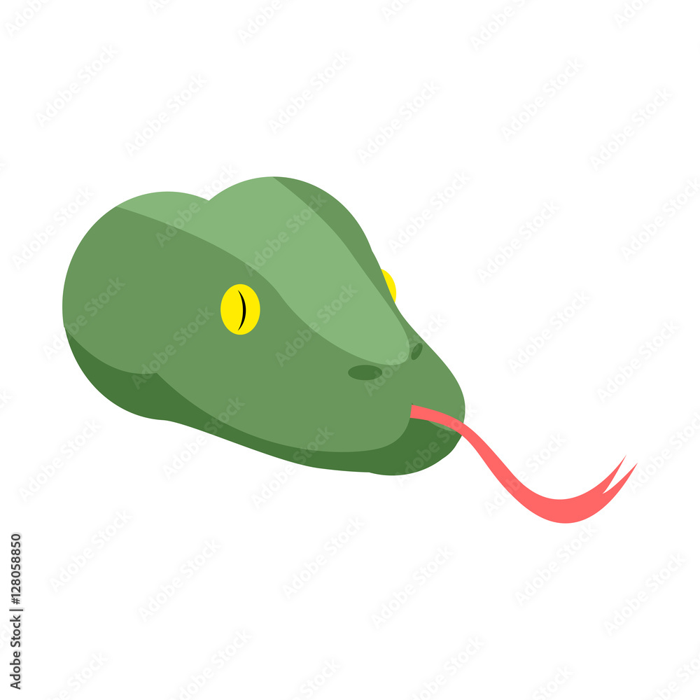 Snake head isolated. BoA face on white background. Green reptile Stock ...