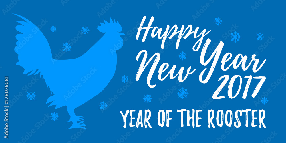 Vetor de Happy New Year banners. Rooster, symbol of 2017 on the Chinese ...